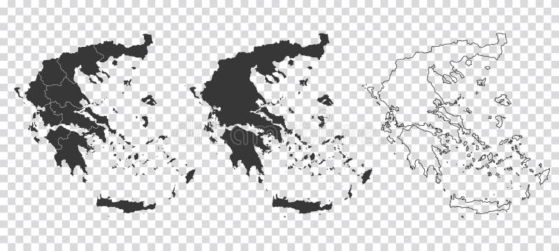Set of 3 Maps of Greece - Vector Illustrations Stock Vector ...