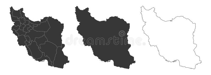 Set of 3 Maps of Iran - Vector Illustrations Stock Vector ...