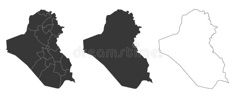 Set of 3 Maps of Iraq - Vector Illustrations Stock Vector ...