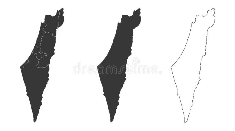 Set of 3 Maps of Israel - Vector Illustrations Stock Vector ...