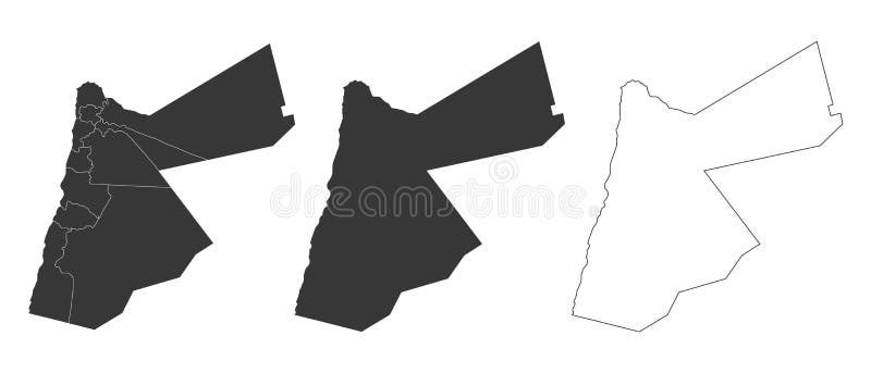 Set of 3 Maps of Jordan - Vector Illustrations Stock Vector ...