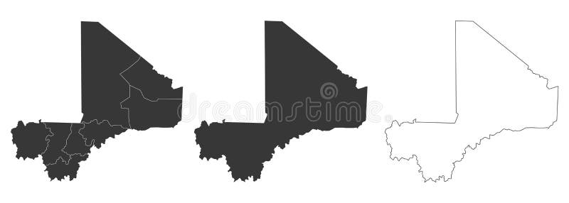 Set of 3 Maps of Mali - Vector Illustrations Stock Vector ...