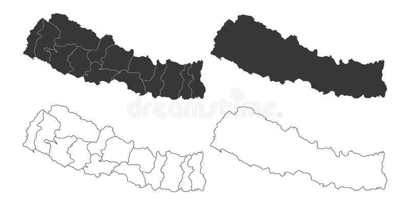 Set of 4 Maps of Nepal - Vector Illustrations Stock Vector ...