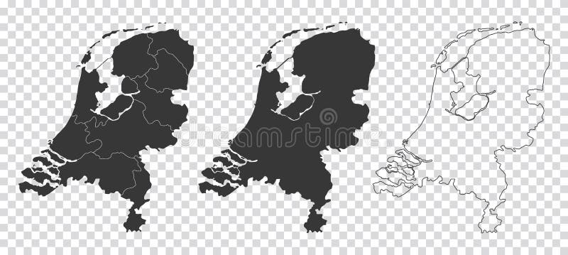 Set of 3 Maps of Netherlands - Vector Illustrations Stock Vector ...