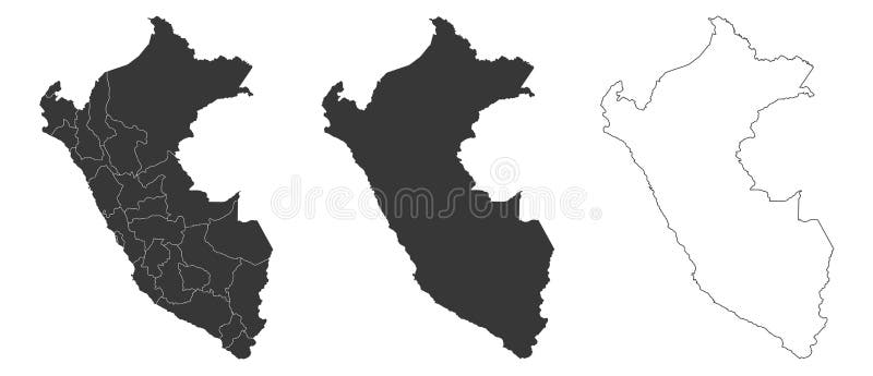 Set of 3 Maps of Peru - Vector Illustrations Stock Vector ...