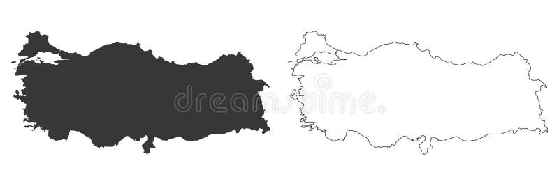 Set of 2 Maps of Turkey - Vector Illustrations Stock Vector ...