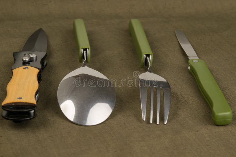 Set of Marching Instruments on the Table Dark Green Stock Image - Image ...