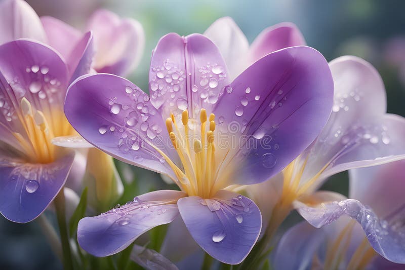 Set of Marco on Beautiful Flowers. Sunlight Background Stock Vector ...