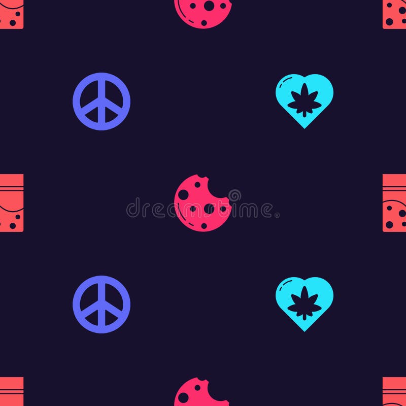 Set Marijuana Leaf in Heart, Peace, Cookies with Marijuana and Plastic ...