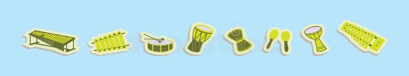 Set of Marimba Cartoon Icon Design Template with Various Models. Vector ...