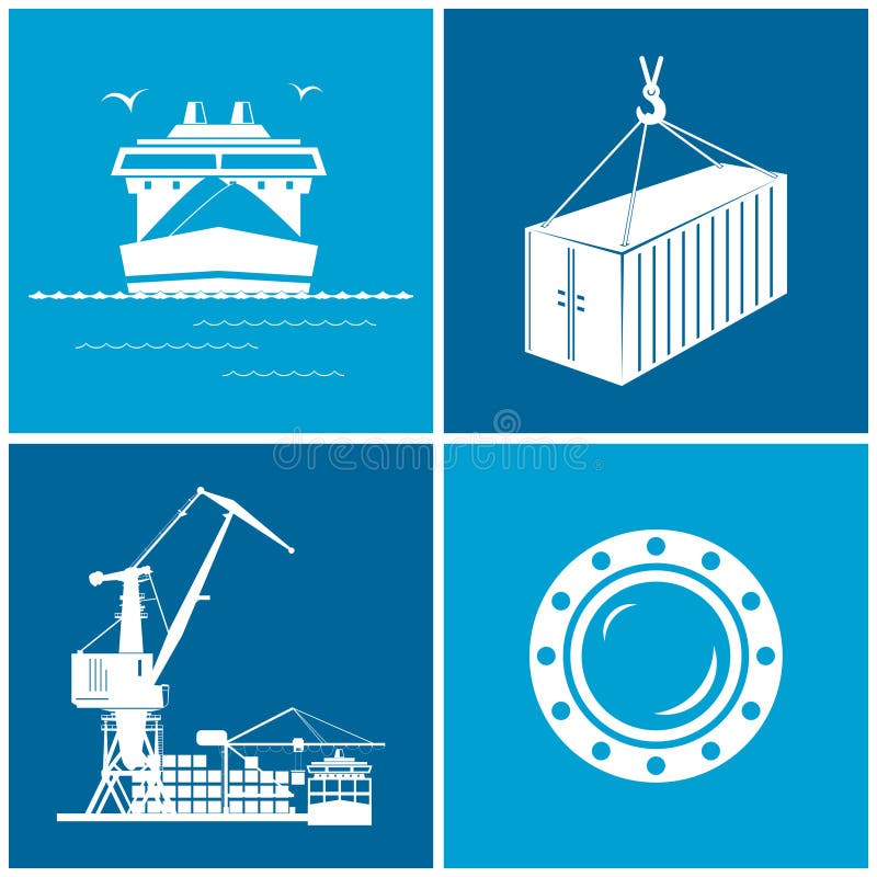 Nautical and marine icons stock vector. Illustration of compass - 24786417