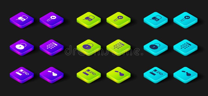 Set Marked Key, Broken, Lock, Password Protection, Key and Repair Icon ...