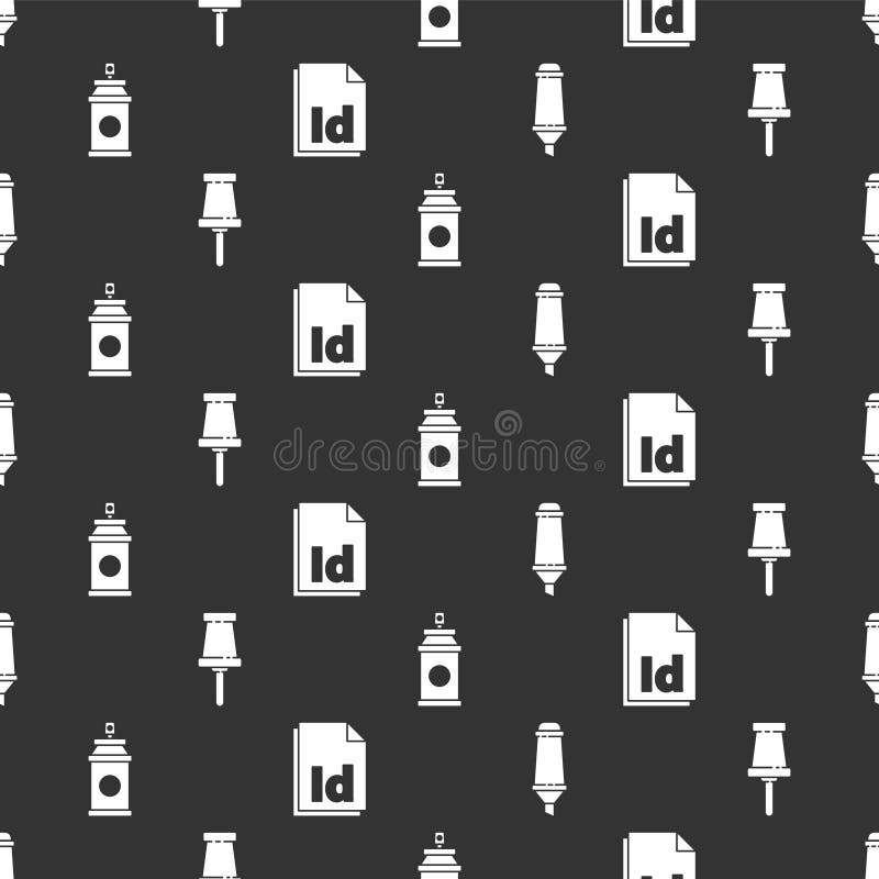 Set Marker Pen, Push Pin, Paint Spray Can and ID File Document on ...