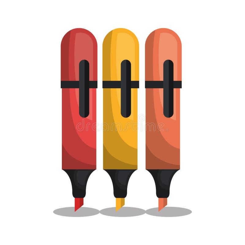 Set markers design stock illustration. Illustration of highlighter ...