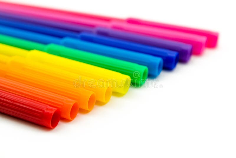 Set of Markers Rainbow Colors Stock Image - Image of pattern, isolated ...