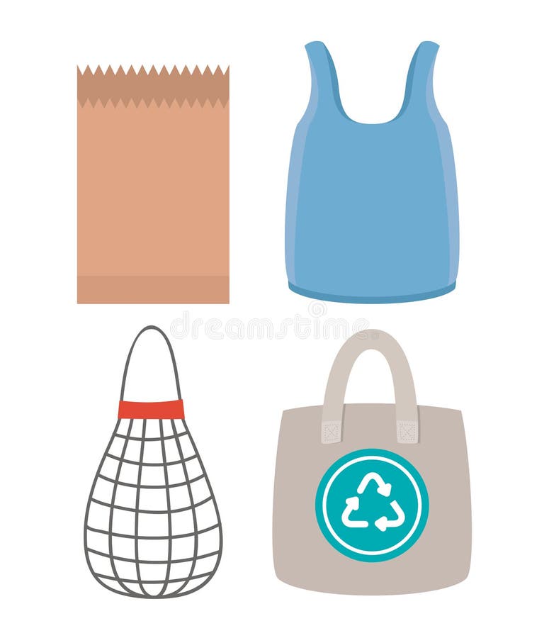 Set of market bags icons stock illustration. Illustration of business ...