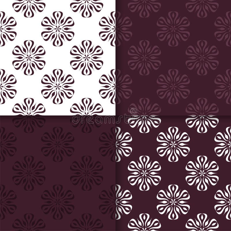 Maroon Floral Seamless Wallpaper Pattern Stock Vector - Illustration of ...
