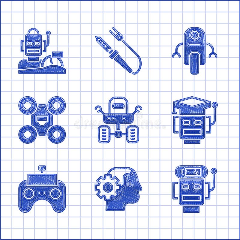 Set Mars Rover, Humanoid Robot, Robot Low Battery Charge, Remote ...