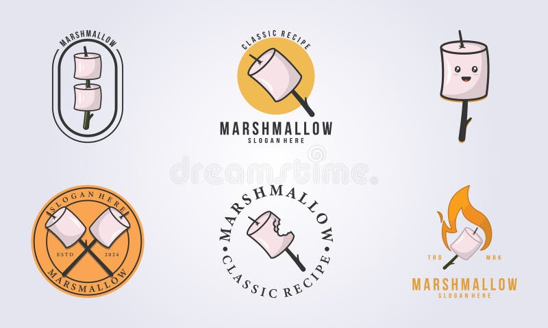 Set of Marshmallow Logo Vector Illustration Template Icon Graphic ...
