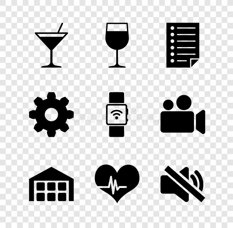 Set Martini Glass, Wine, Document, Warehouse, Heart Rate and Speaker ... Set Martini Glass, Wine, Document, Warehouse, Heart Rate and Speaker ...