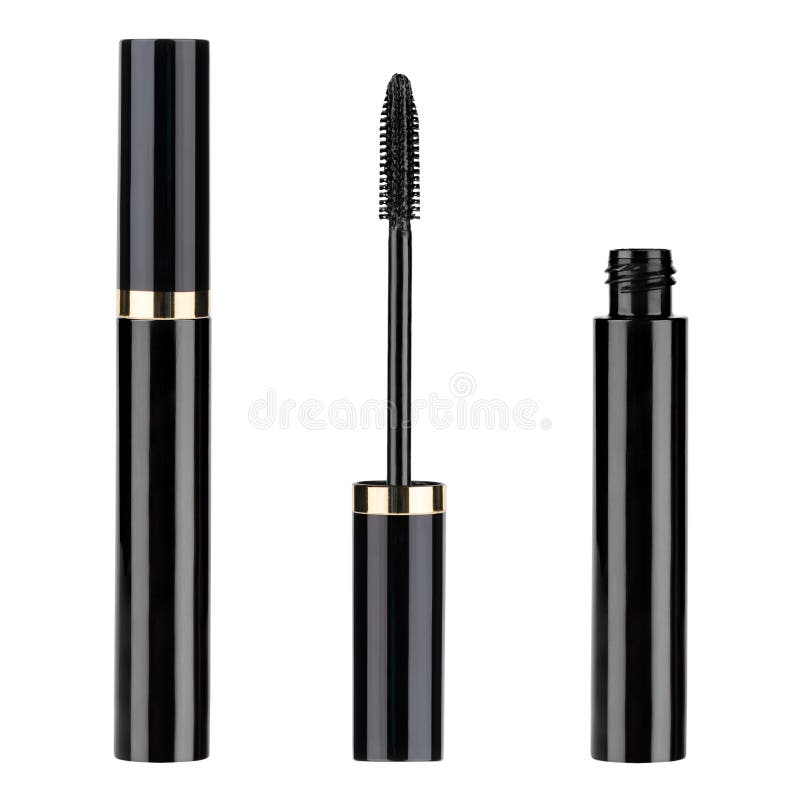 Set of Mascara Black Isolated on White Background Stock Photo - Image ...