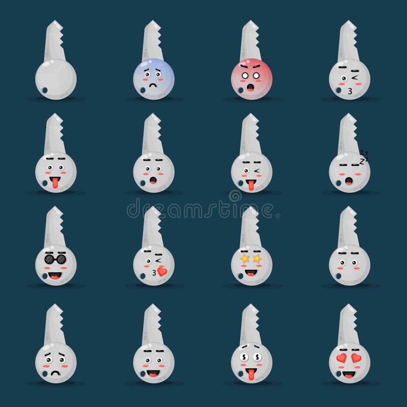 Lock Character with Happy Pose Stock Illustration - Illustration of ...