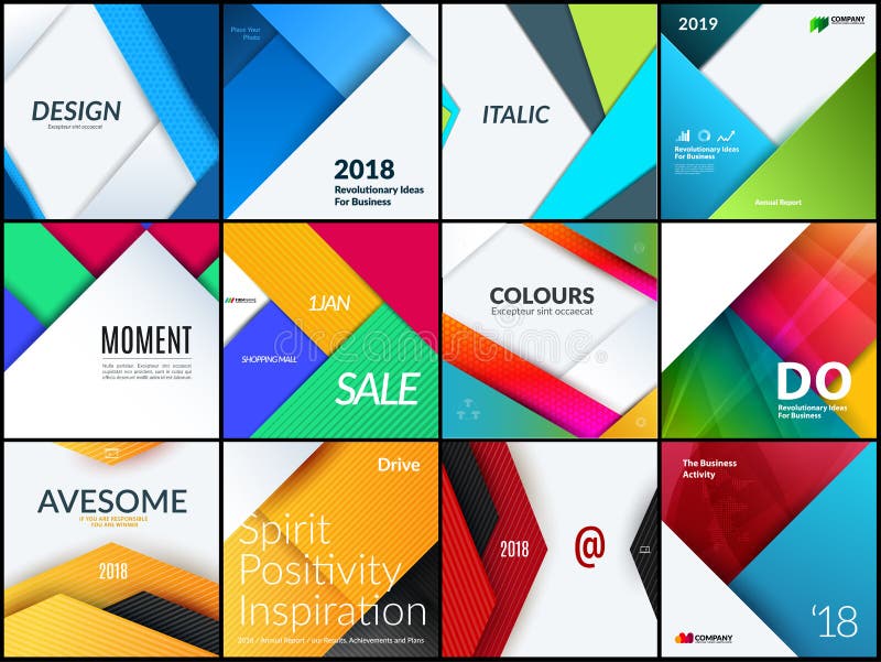 Set. Material Design of Abstract Vector Elements for Graphic Template ...