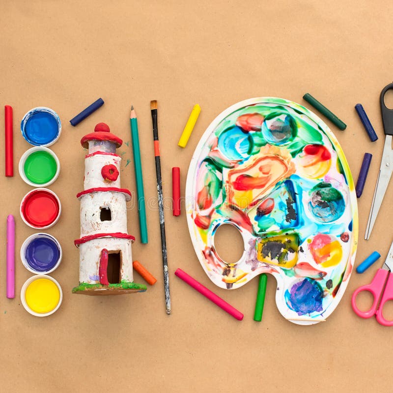 A Set of Materials for Creativity and Drawing Hobbies. Stock Image ...