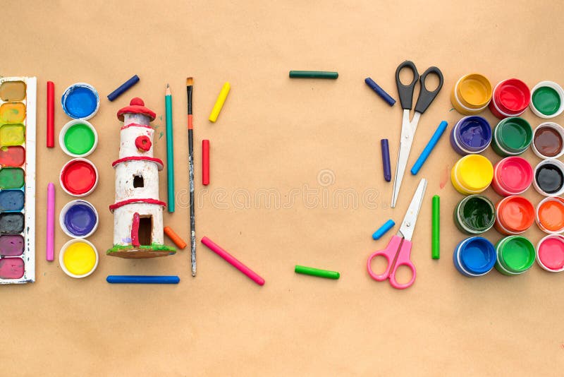A Set of Materials for Creativity and Drawing Hobbies. Stock Image ...