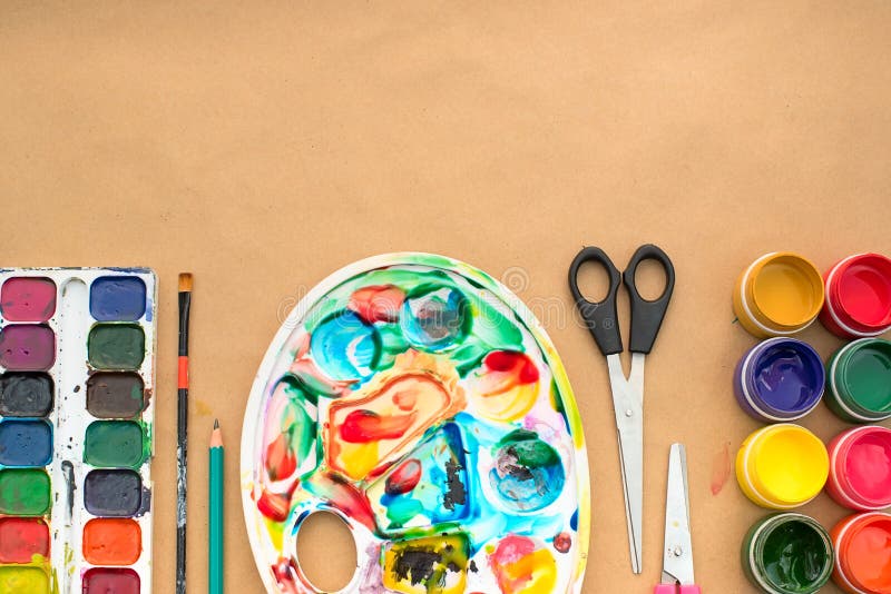 A Set of Materials for Creativity and Drawing Hobbies. Stock Image ...