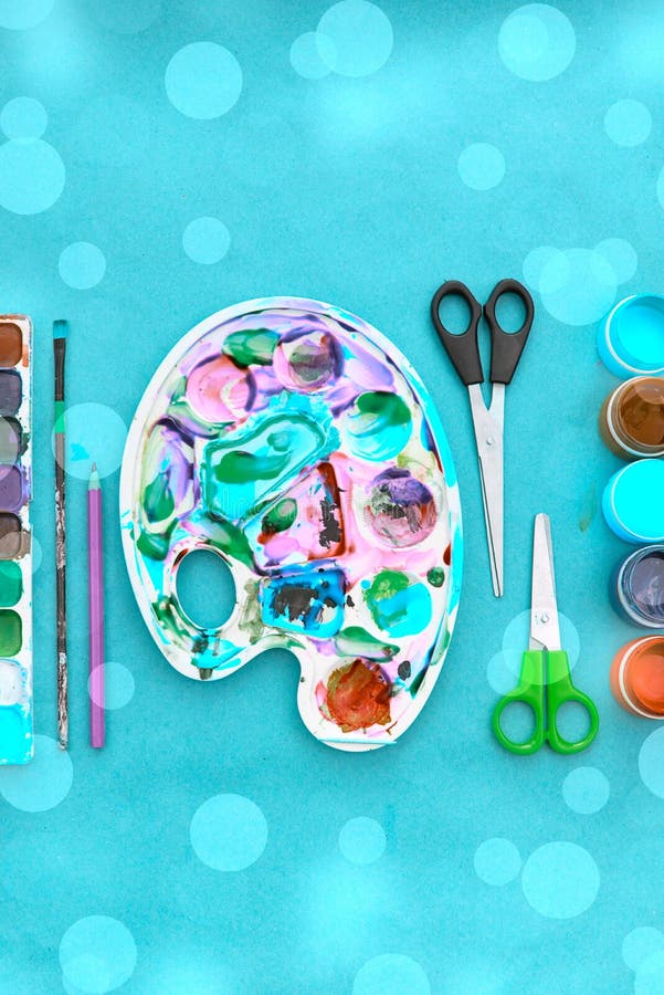 A Set of Materials for Creativity and Drawing Hobbies. Stock Image ...