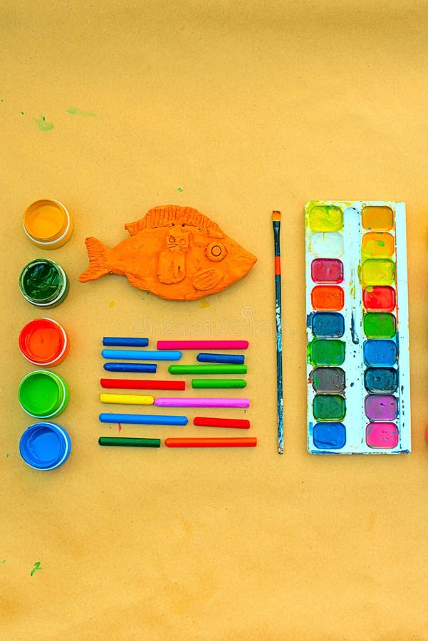 A Set of Materials for Creativity and Drawing Hobbies. Stock Photo ...