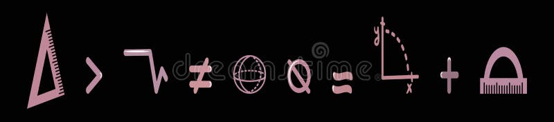 Set of Math Element Cartoon Icon Design Template with Various Models ...