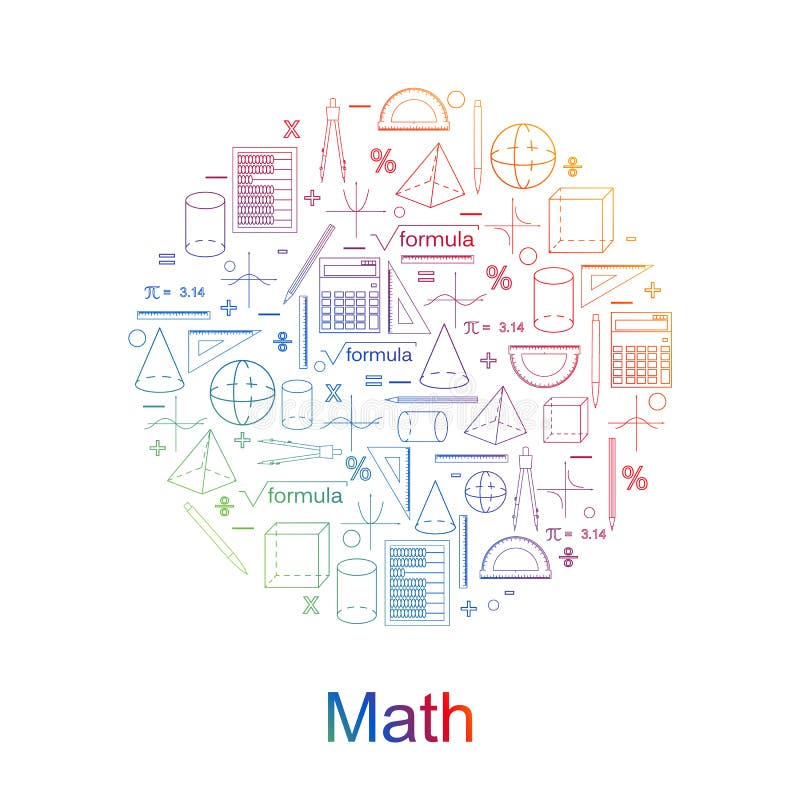 Math icons set stock vector. Illustration of percentage - 37743511