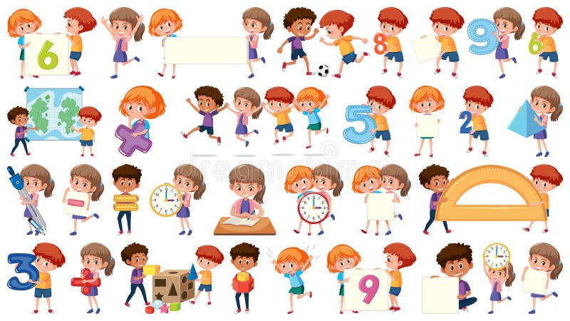 Set of math kids stock vector. Illustration of learn - 150948618