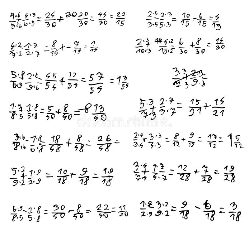 Set of Mathematical Solutions, Formula To Solve. Thick Lines. Homework ...