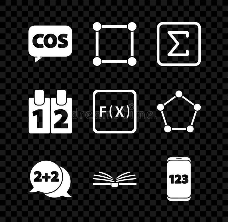 Set Mathematics Function Cosine, Geometric Figure Square, Sigma Symbol ... Set Mathematics Function Cosine, Geometric Figure Square, Sigma Symbol ...