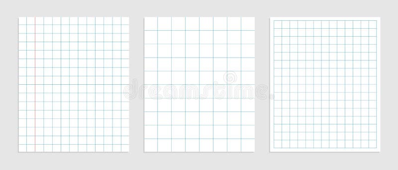 Set of Mathematics Square Paper in Various Sizes Stock Vector ...
