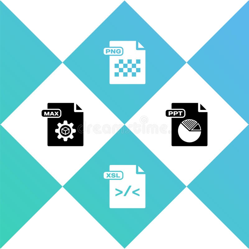 Set MAX File Document, XSL, PNG and PPT Icon. Vector Stock Vector ... Set MAX File Document, XSL, PNG and PPT Icon. Vector Stock Vector ...