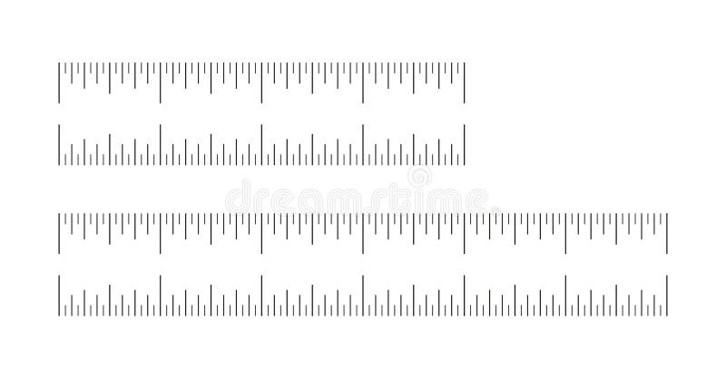 Set of Measuring Chart with 4, 6 Inches. Ruler Scales. Sewing Tool ...