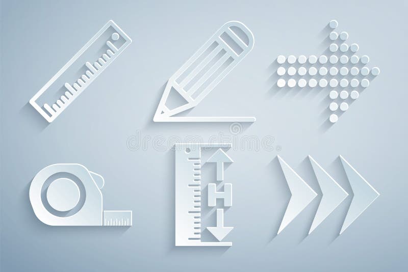Set Measuring Height and Length, Dots Arrow, Roulette Construction ...