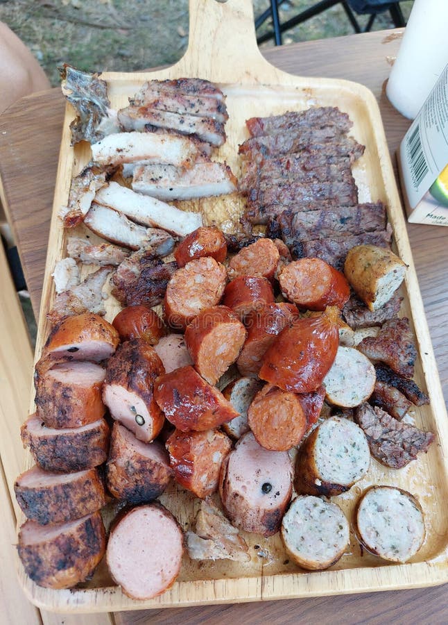 Set Meat and Sausage Barbeque Stock Image - Image of meal, food: 269627635