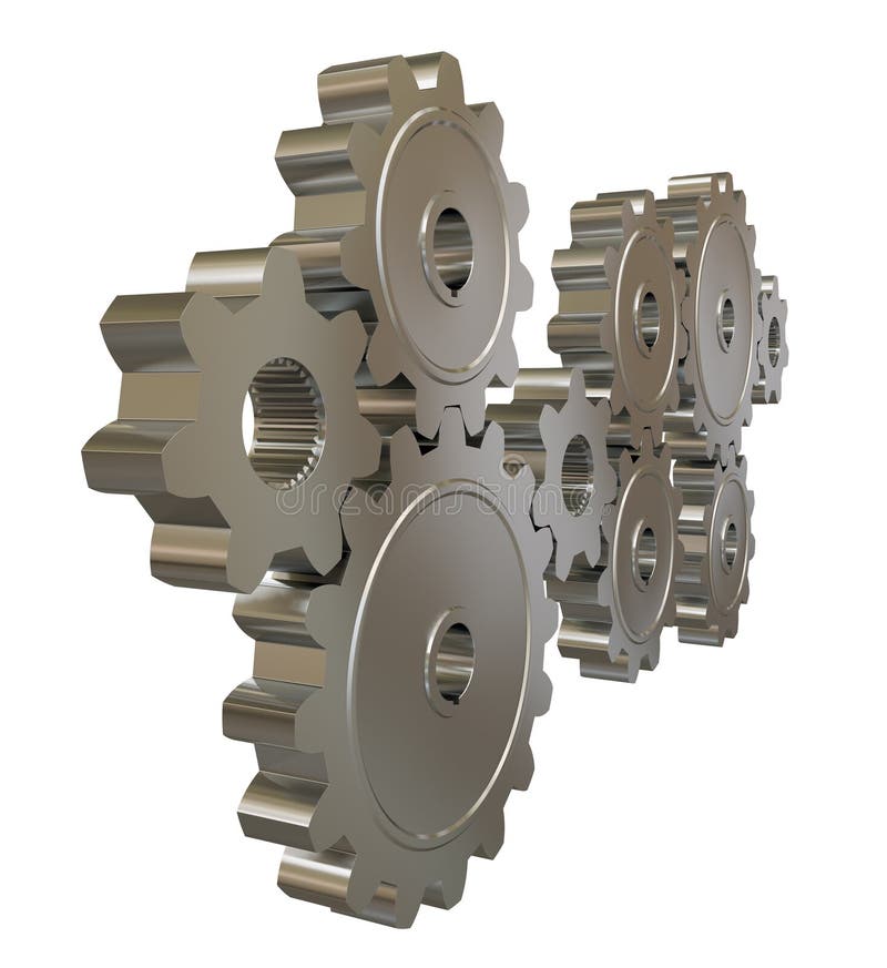 Set of mechanical gears stock illustration. Illustration of gear - 65552853