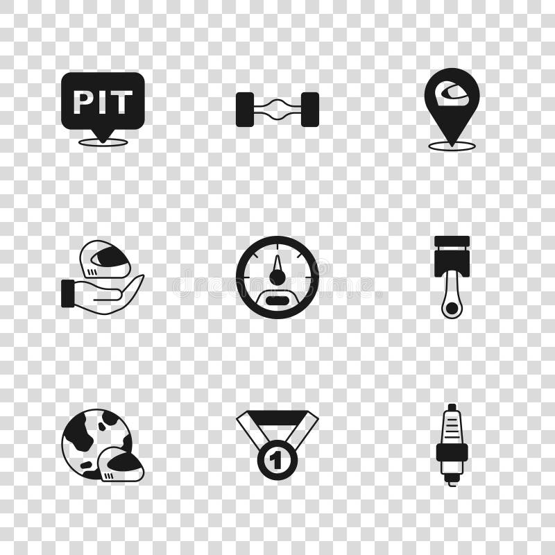 Set Medal, Engine Piston, Car Spark Plug, Speedometer, Racing Helmet ...