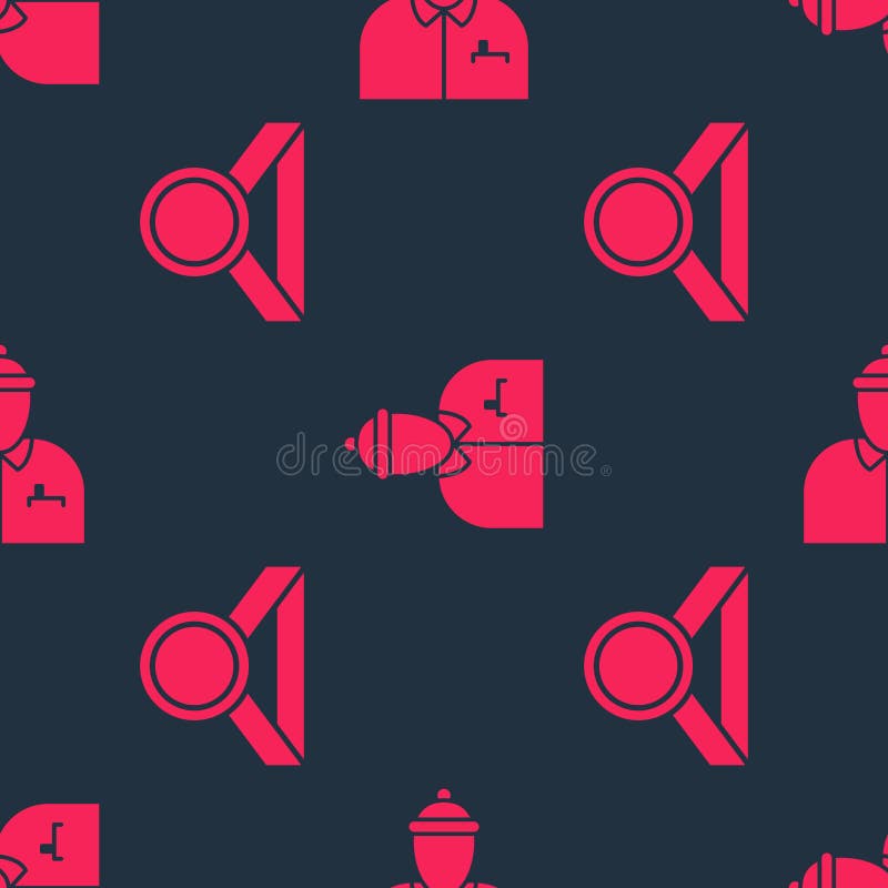 Set Medal and Hockey Coach on Seamless Pattern. Vector Stock Vector ...