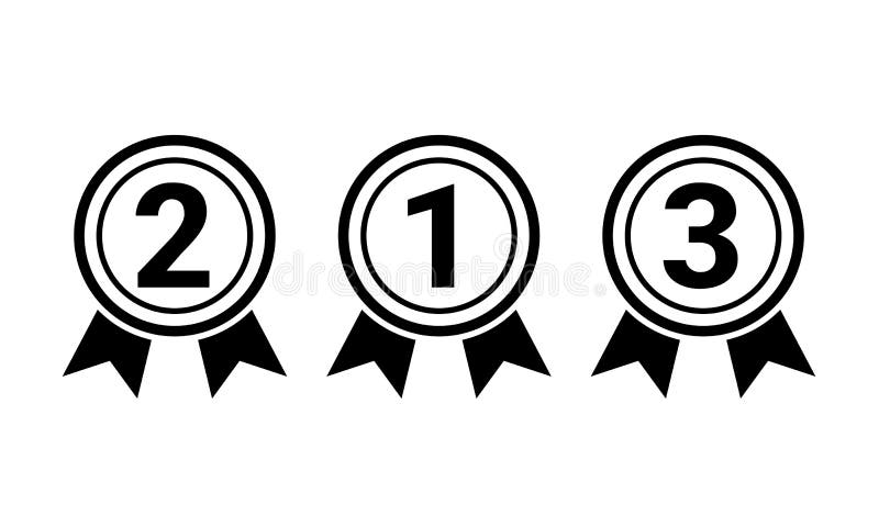 Set of Medal Icon. First, Second and Third Winner. Event Winner Prizes ...