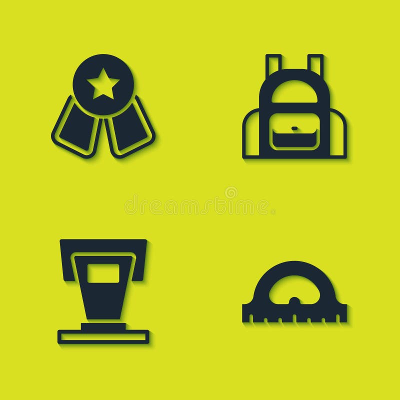 Set Medal with Star, Protractor Grid, Stage Stand and School Backpack ... Set Medal with Star, Protractor Grid, Stage Stand and School Backpack ...