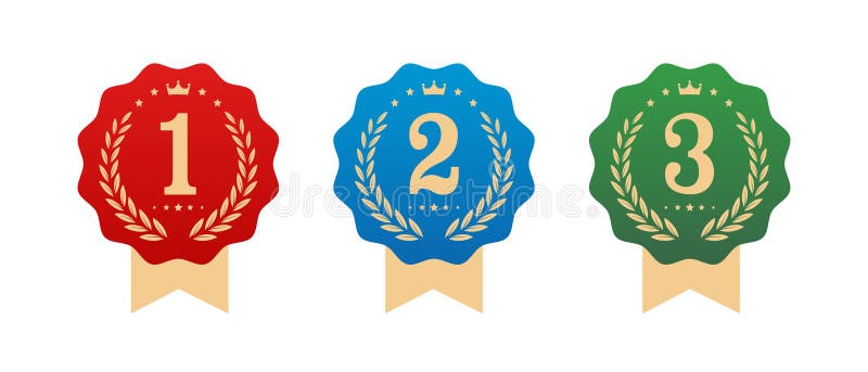 Set of Medals for First Second and Third Place. 1st 2nd 3rd Medal Icons ...