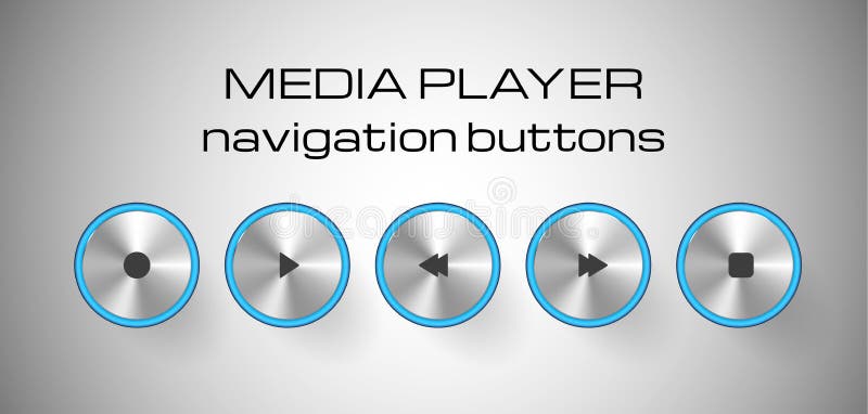 Set Of Media Control Buttons. Stock Vector - Illustration of black ...