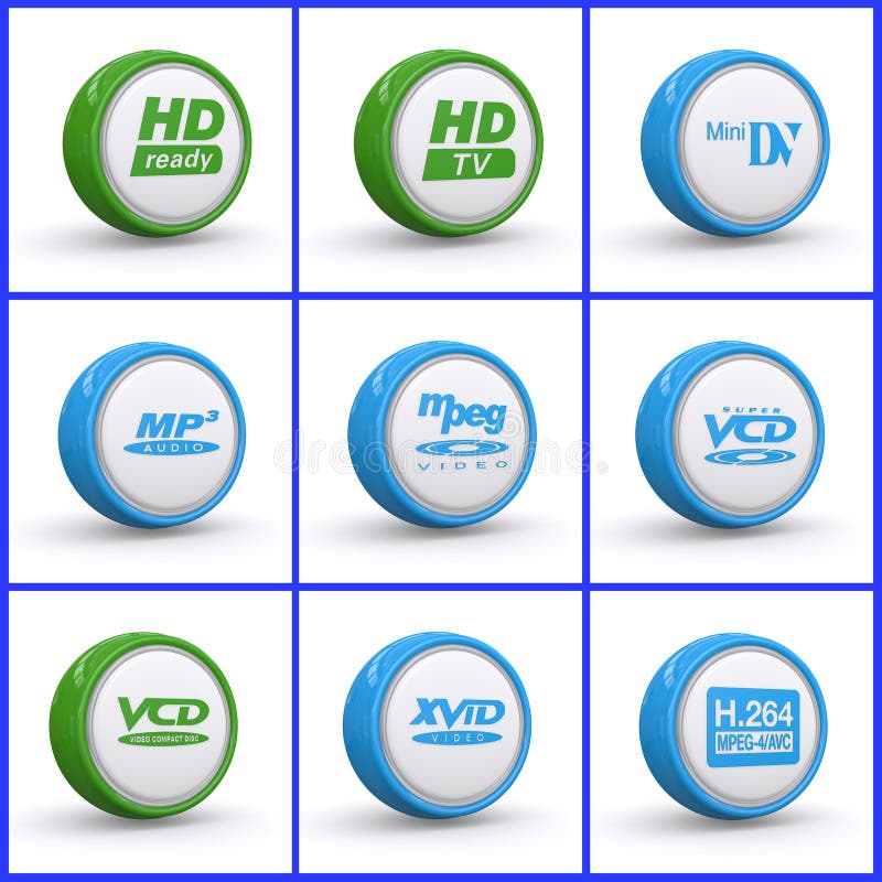 Set of media icons stock illustration. Illustration of media - 38874698